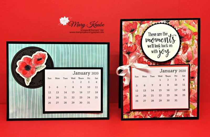 2020 Desk Top Calendars featuring Peaceful Poppies DSP